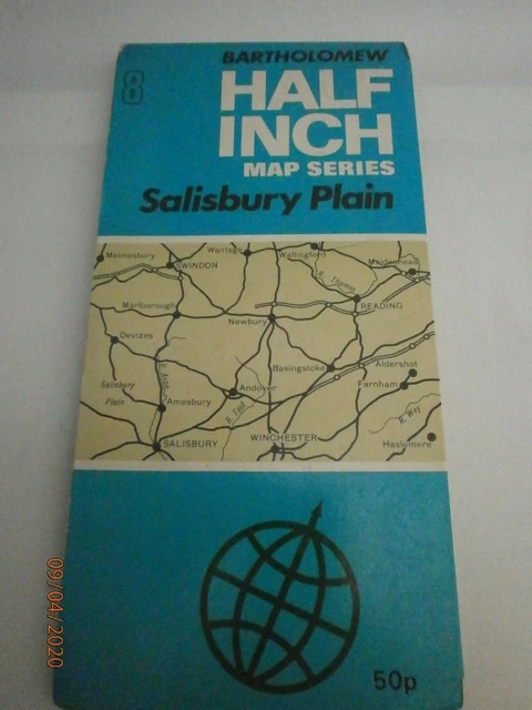VINTAGE MAP BARTHOLOMEW Half Inch Map Series Salisbury Plain No: 8 ...