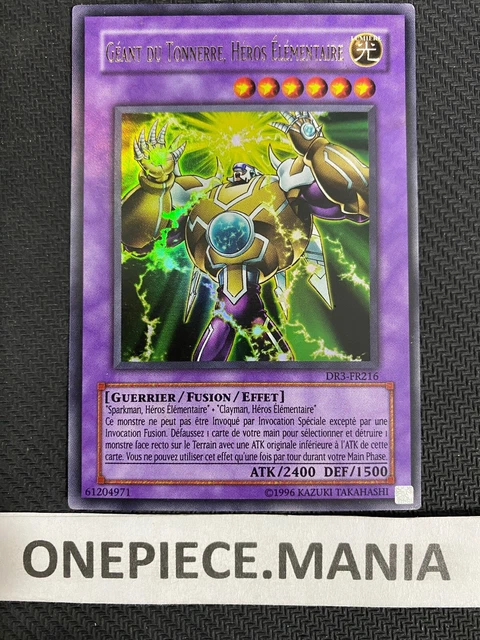 CARTE YU-GI-OH! GÉANT du Tonnerre, HÉROS Élémentaire DR3-FR216 Ultra Rare EUR 40,00 - PicClick FR