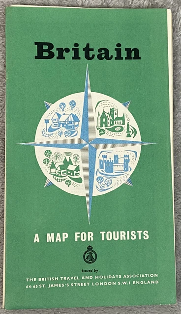 VINTAGE TOURIST MAP of Great Britain and Northern Ireland United ...