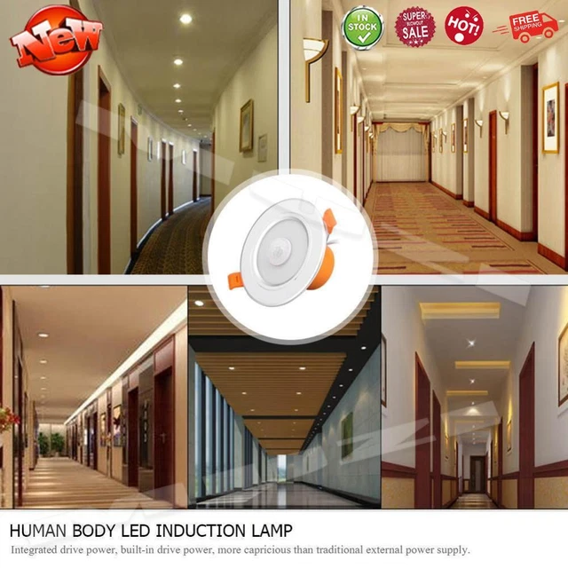 ~ HUMAN MOTION Sensor LED Ceiling Light Restaurant Bathroom Balcony ...