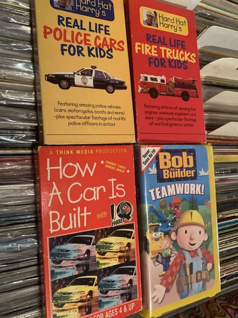 RARE VINTAGE HARD Hat Harry's Cars Kids VHS Video lot police fire car ...