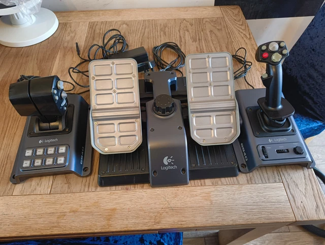 LOGITECH G940 FORCE Feedback Flight SIM Hotas Joystick Throttle and ...