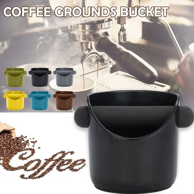 COFFEE WASTE CONTAINER Grinds Knock Box Tamper Tube Bin Black BuckeE9 ...