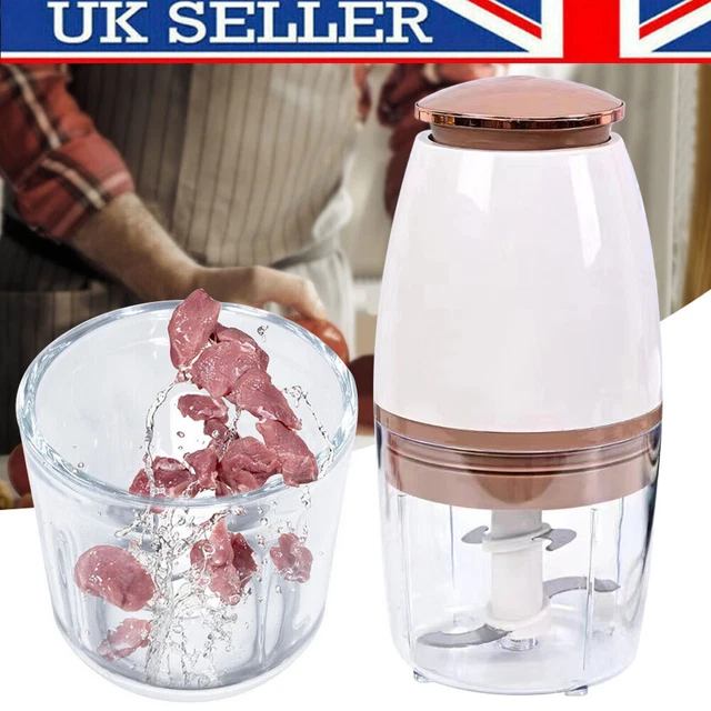 MINI FOOD CHOPPER Electric Processor Blender Glass Mixer Garlic Spices ...