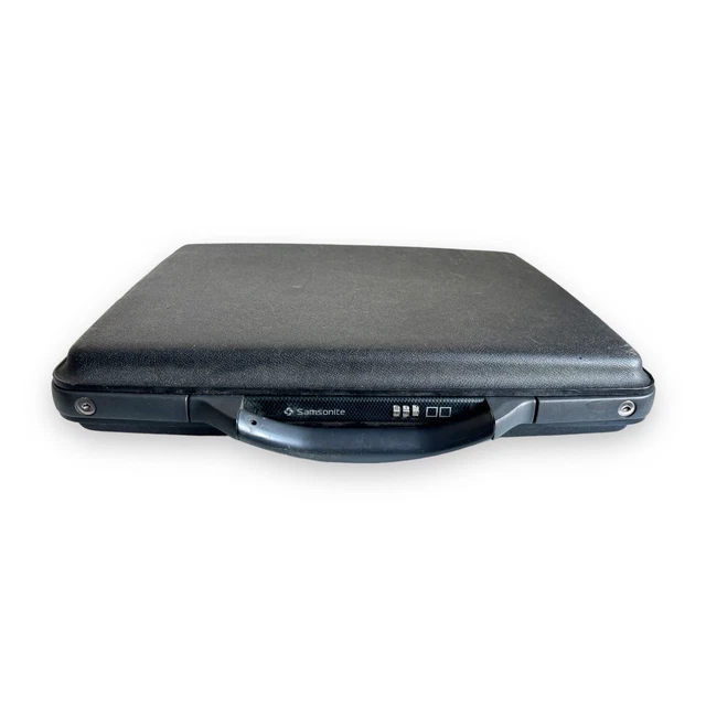 SAMSONITE HARD SHELL Brief Case Black Combination Lock Slim Retro ...