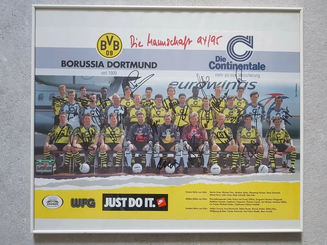 POSTER BVB MANNSCHAFT 94/95 Original Autogramme EUR 99,00 - PicClick DE
