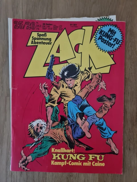 ZACK COMICS HEFT 25/26 von 1975 mit Beilage Kung Fu Poster Teil 1 EUR 7 ...