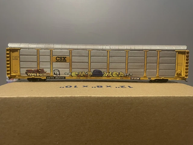 WALTHERS HO SCALE CSX Bi-Level Auto Carrier Rack 932-40113 Weathered ...