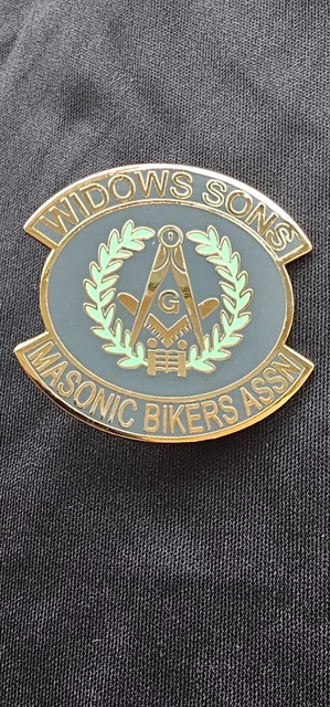 WIDOWS SONS MASONIC Biker Association lapel pin badges + Free sticker ...