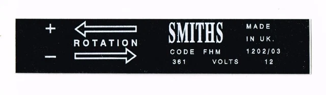 SMITHS HEATER MOTOR rotation label - MGB, MGC 1962 on, Jaguar E-Type, £ ...