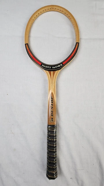 DUNLOP MAXPLY MCENROE Wood Tennis Racket - 4 1/4 in, Unstrung, MID ...