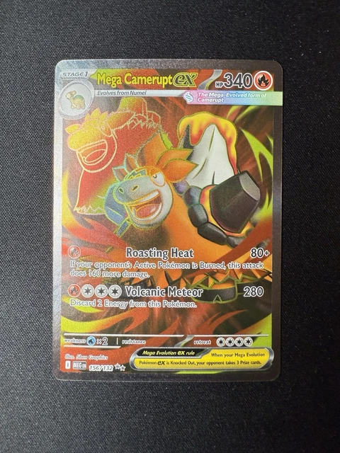 MEGA CAMERUPT EX Ultra Rare ME01: Mega Evolution 156/132 NM Tcg Card ...