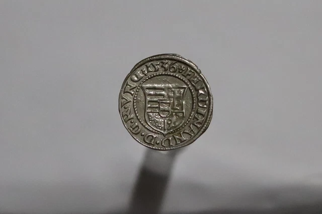 🧭 🇭🇺 HUNGARY, Ferdinand I, 1536, Silver Denar SHARP DETAILS B53 #K9231 ...