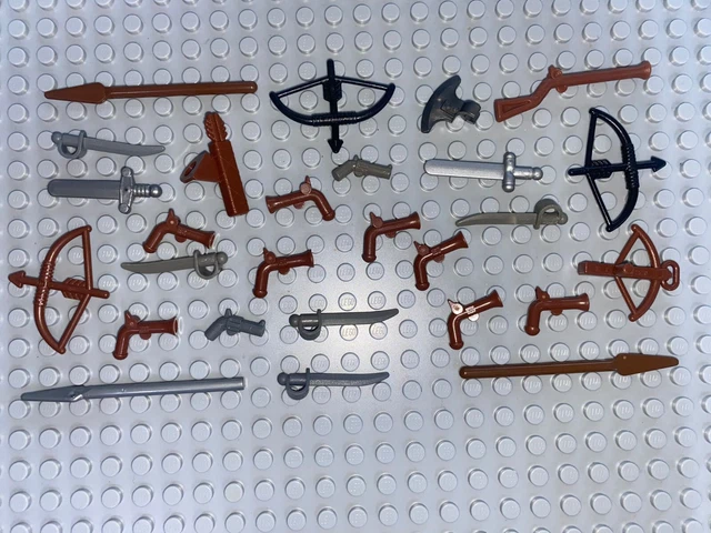 LEGO CASTLE WEAPON Crossbow Axe, Halberd Longbow with Arrow Drawn 2570 ...