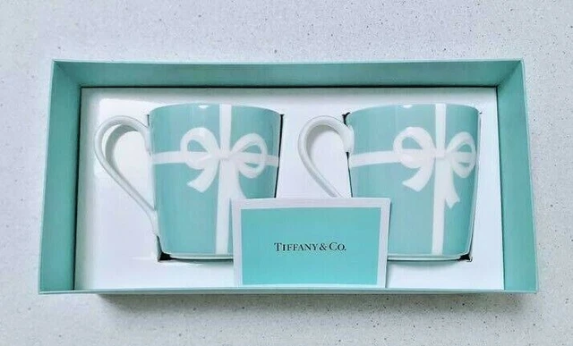 TIFFANY & CO Blue Ribbon Pair Mug Cup Set Gift Box Limited from Japan ...