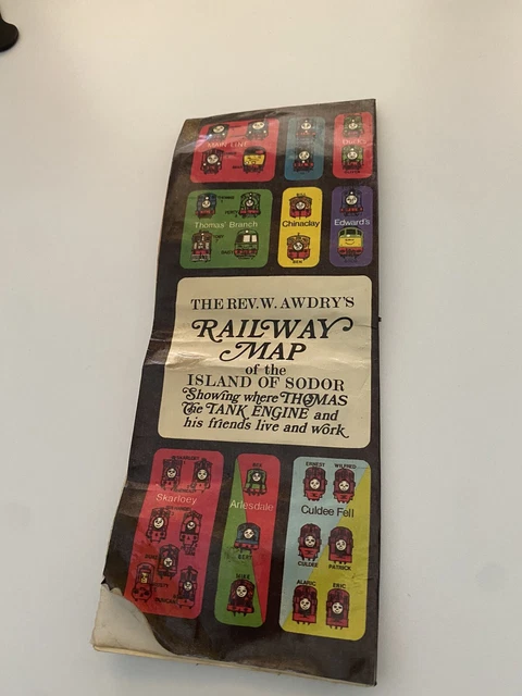 REV. W AWDRY'S Railway Wall Map of Island of Sodor, Thomas Tank Engine ...