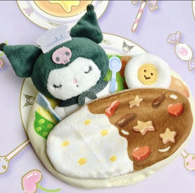SUPER CUTE SANRIO Kuromi Mini Chef Curry Rice Blanket Set From Japan £ ...