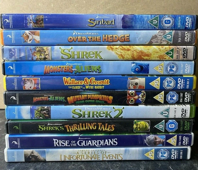 BUNDLE OF 10 Dreamworks Studios Children's/Family DVDs Including Shrek ...