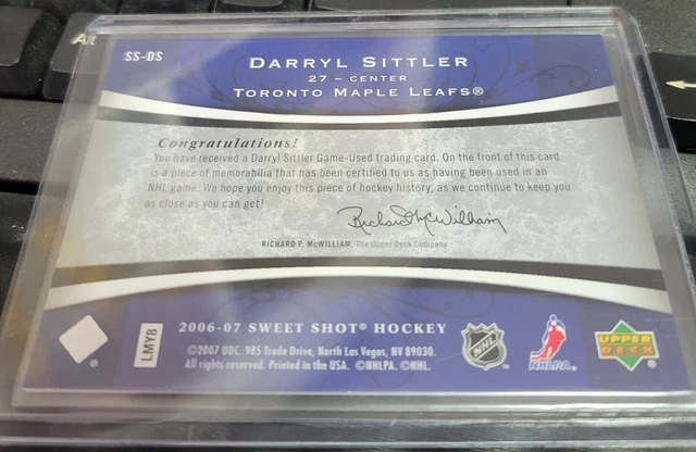 2006-07 DARRYL SITTLER UD Sweet Shot Sweet Stitches Jersey 013 /200 $14 ...