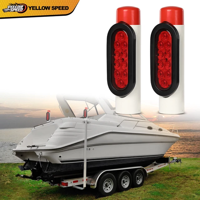 LED BOAT TRAILER Guide-on Post Pipe Lights Fit For Submersible DOT EZ ...