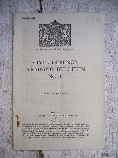 WWII CIVIL DEFENCE Training Bulletin No10 ,Rescue Equipment Lay Out ...