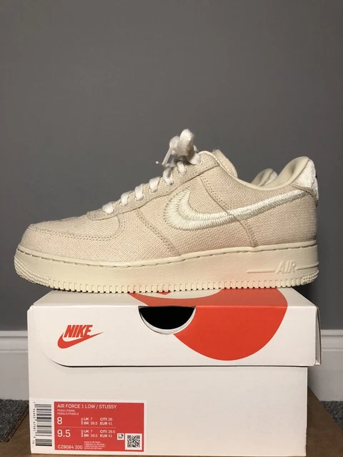 NIKE X STUSSY Air Force 1 Low “Fossil” UK 7 - SMALL FACTORY DEFECT (SEE ...