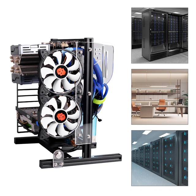 OPEN AIR CASE Water Cooling Fan PC Frame Test Bench Chassic Motherboard ...