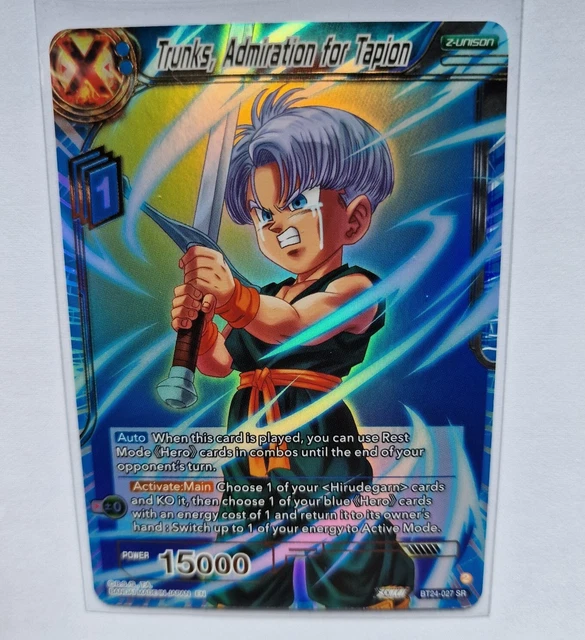 TRUNKS, ADMIRATION FOR Tapion SR BT24-027 Dragon Ball Super Card Game ...