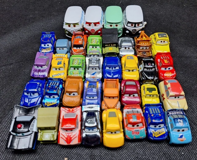 DISNEY CARS PIXAR Mini Racers Bundle Of 30 Diecast Cars And 6 Plastic ...