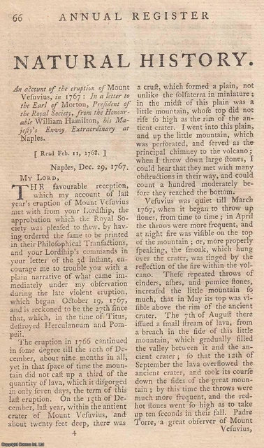 THE ERUPTION OF Mount Vesuvius In 1767: In A Letter To The Earl Of ...