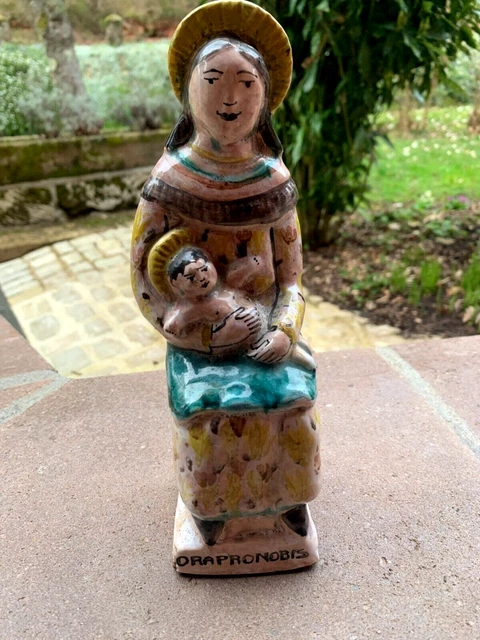 STATUE ANCIENNE VIERGE Faience Madonne Marie EUR 140,00 - PicClick FR