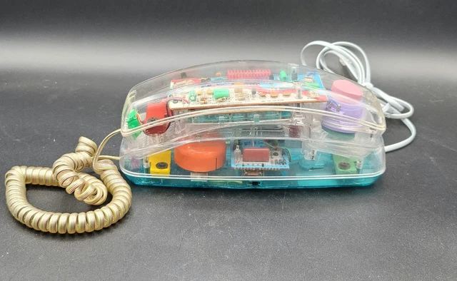 UNISONIC CLEAR SEE Through 80s Vintage Retro Push Button Phone Model ...