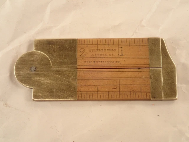 ANTIQUE BOXWOOD STANLEY Rule & Level Co. No. 13 1/2, 6 Inch Folding ...