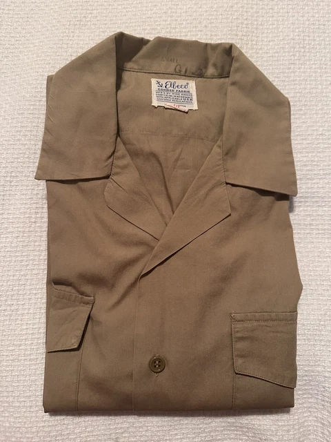 WWII ELBECO COMBED Cotton Khaki Short Sleeve Military Uniform Shirt £26 ...