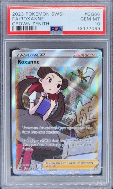 ROXANNE GG66/GG70 POKEMON Psa 10 Crown Zenith Full Art Trainer EUR 81 ...
