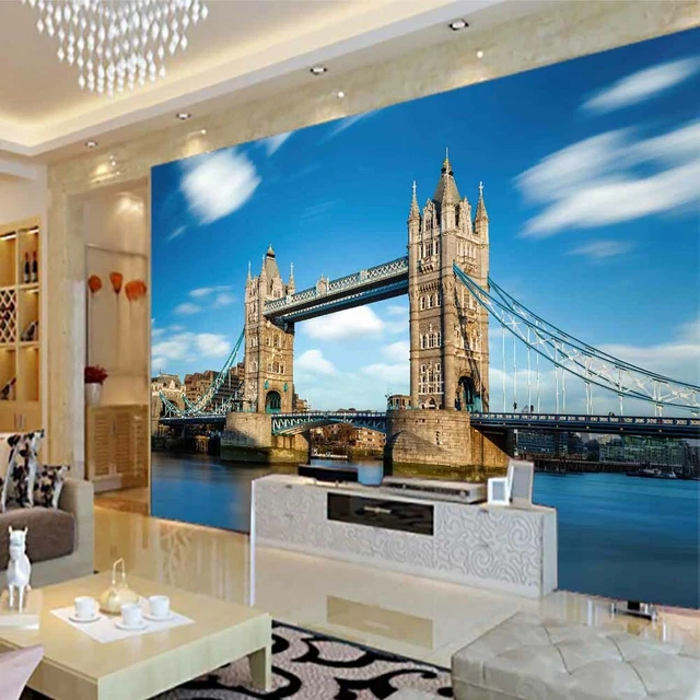 BLUE SKY BRIDGE Full Wall Mural Photo Wallpaper Printing 3D Decor Kid ...