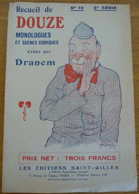 (HUMOUR) RECUEIL DE DOUZE MONOLOGUES et SCENES COMIQUES EUR 7,50 ...