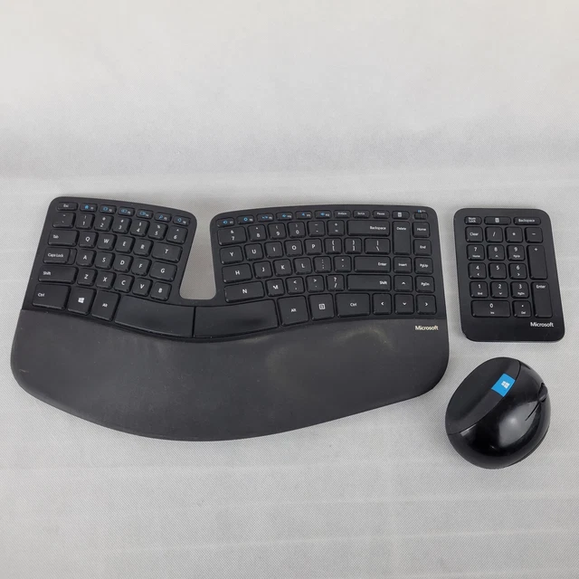MICROSOFT L5V SCULPT Ergonomic Desktop Keyboard Ten Key and Mouse £31. ...