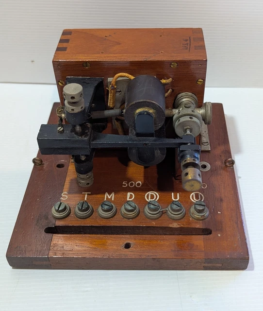 VINTAGE MORSE CODE Telegraph Key Receiver In Custom Box $200.00 ...