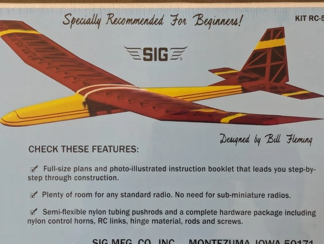 FACTORY SEALED SIG Riser 2 Meter Balsa Sailplane Kit NIB EUR 125,58 ...