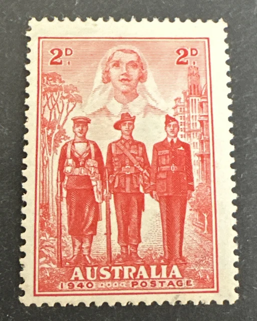 1940 PRE-DECIMAL 2D Red Imperial Forces Australian Stamp MLH C&A WMK $0 ...