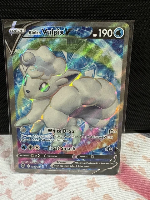 POKÉMON TCG ALOLAN Vulpix V (Full Art) Silver Tempest 173/195 Holo ...