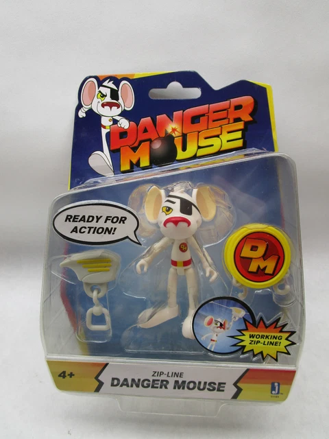 DANGER MOUSE ZIP-LINE Action Figure 3" Cartoon Toy Retro Jazwares New ...