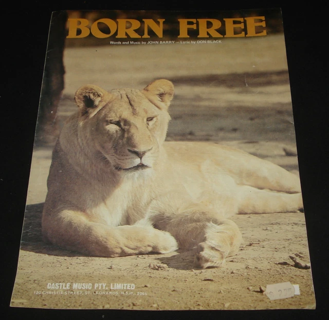 JOHN BARRY BORN FREE AUSSIE SHEET MUSIC ~ 1960s MOVIE THEME $7.99 ...