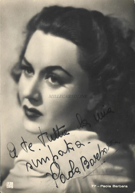 CINEMA - ATTRICE Paolo Barbara Proto 1943 Foto con autografo EUR 35,00 ...
