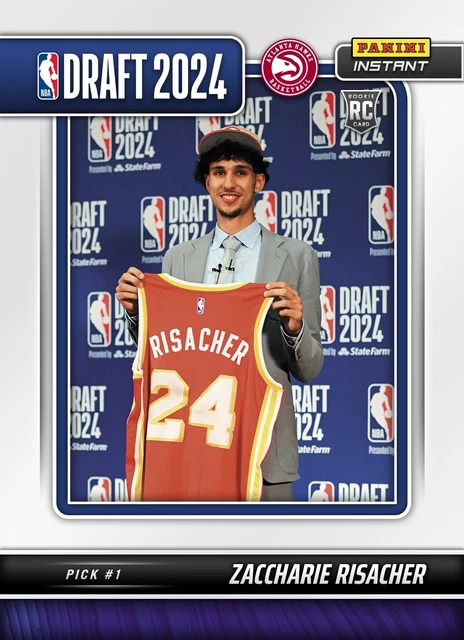 (2) 2024-25 PANINI Instant Zaccharie Risacher DRAFT NIGHT/RPS Hawks # ...