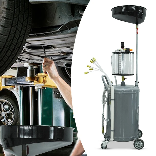 OIL DRAIN TANK Garage 80L Air Discharge Waste Oil Drainer Chang ...