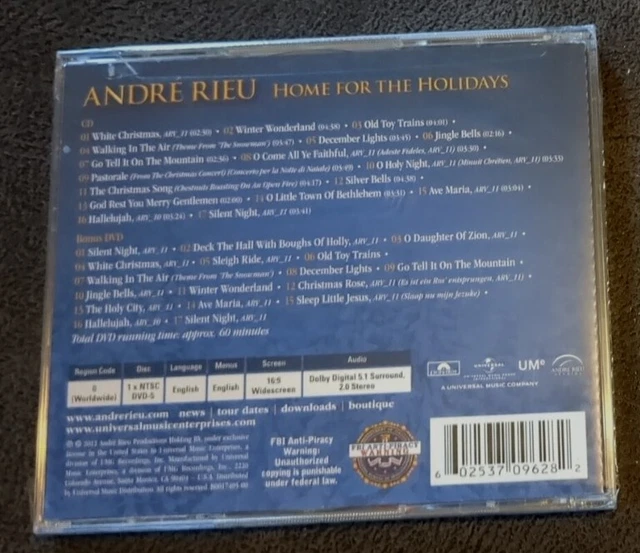 NEUF ANDRE RIEU Home for the Holidays Universal Music Group 2012 CD 6 ...