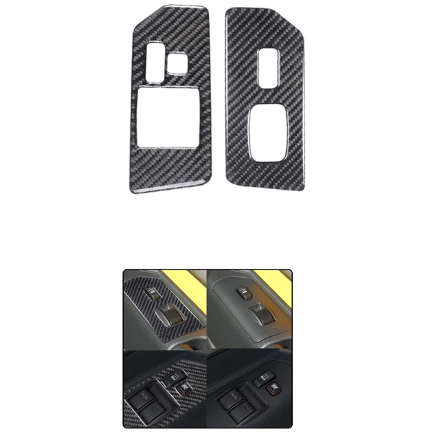 CARBON FIBER WINDOW Glass lift button panel Sticker A For Toyota FJ ...