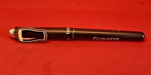 GUINNESS STOUT BLACK & White Ballpoint Pen with Beer Glass Enamelled ...